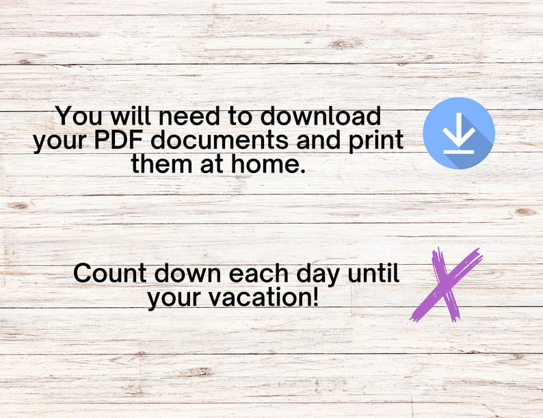 Florida Vacation Countdown Calendar, Printable Countdown, Family ...