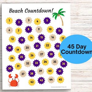 Travel Countdown Calendar, Surprise Beach Vacation Countdown, Holiday ...