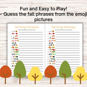 Fall Emoji Pictionary Game Thanksgiving Printable Party Game ...