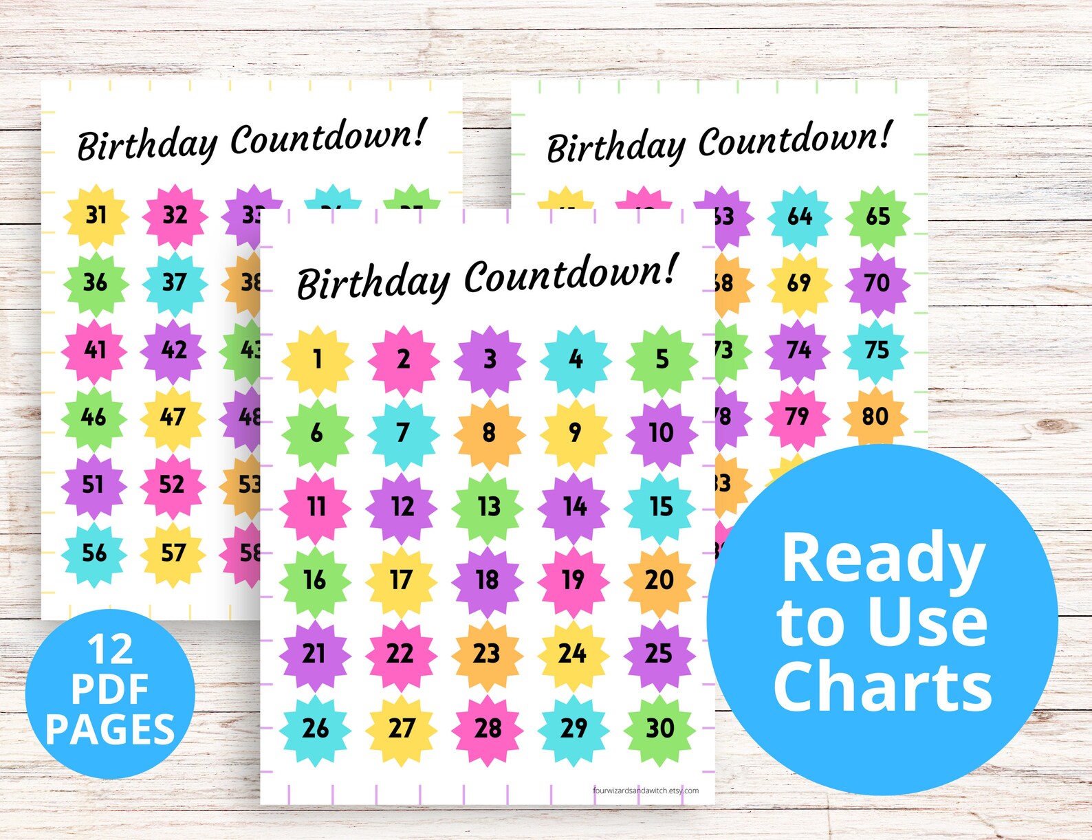 Birthday Countdown Calendar, Countdown Calendar for Kids, 150 Day ...