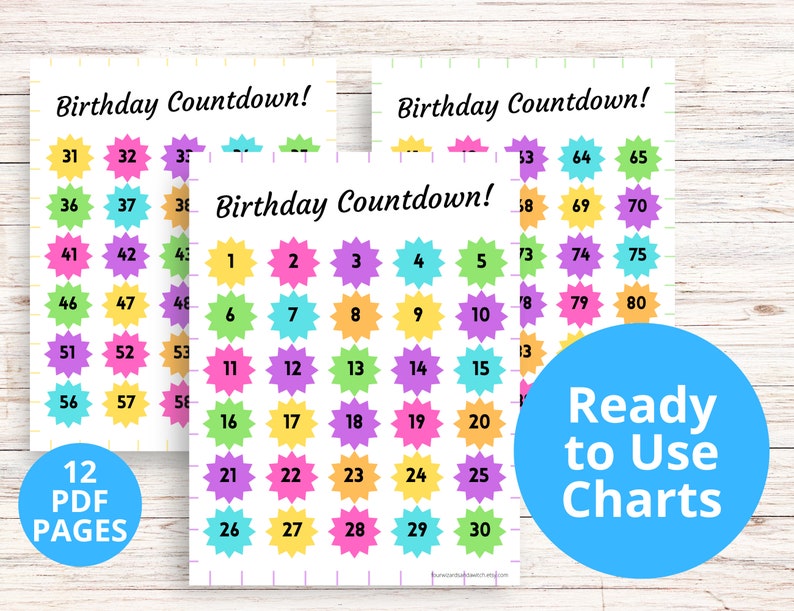 Birthday Countdown Calendar, Countdown Calendar for Kids, 150 Day ...