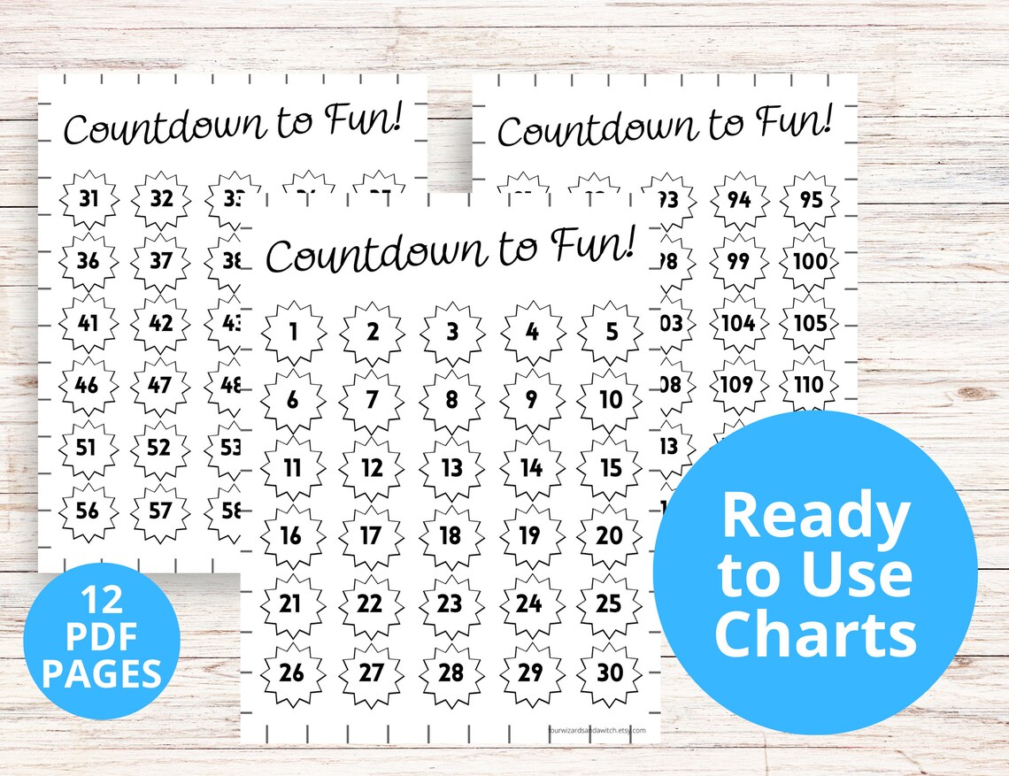 Countdown Calendar, Coloring Countdown Calendar for Kids, 150 Day ...