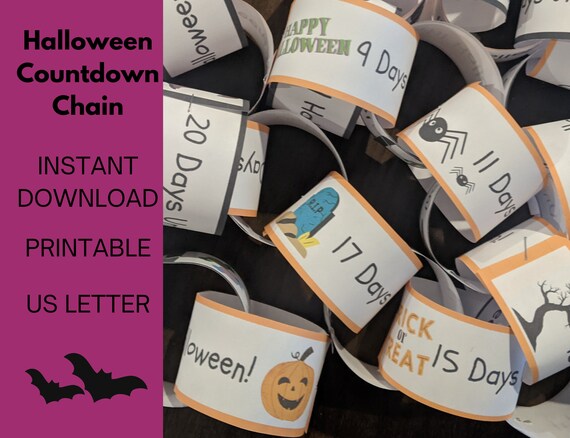 Halloween Countdown Chain Halloween Advent Calendar Countdown - Etsy