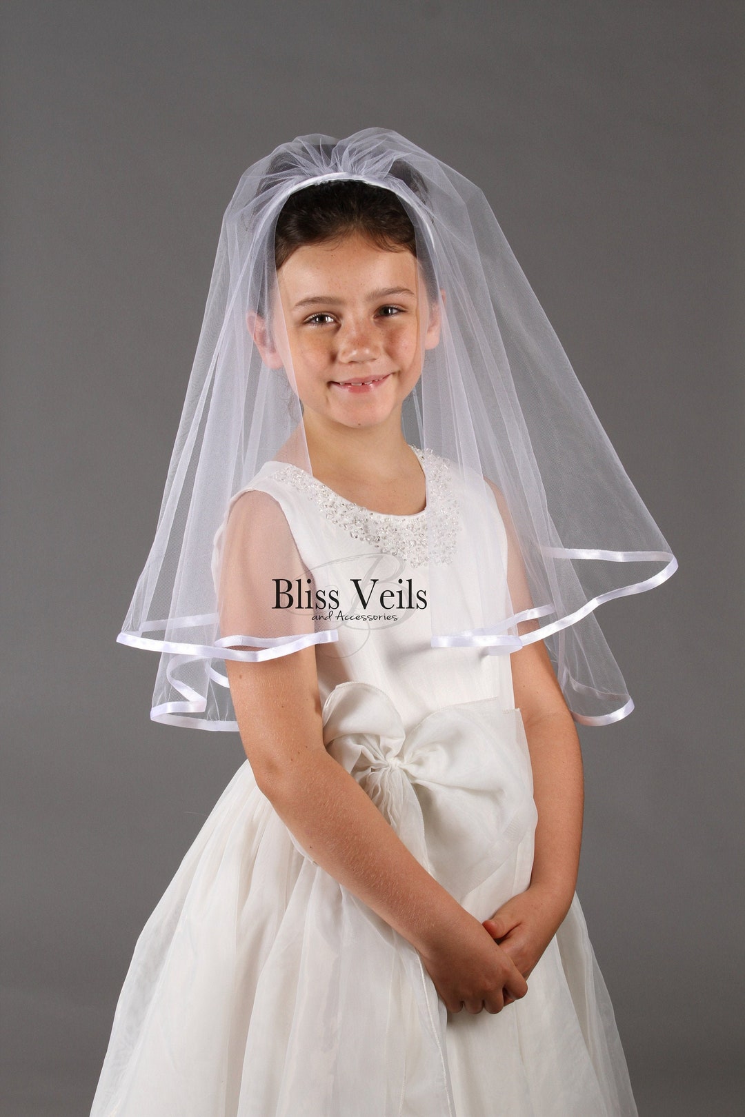 First Holy Communion Veil With Satin Headband - Fast Shipping! - Etsy