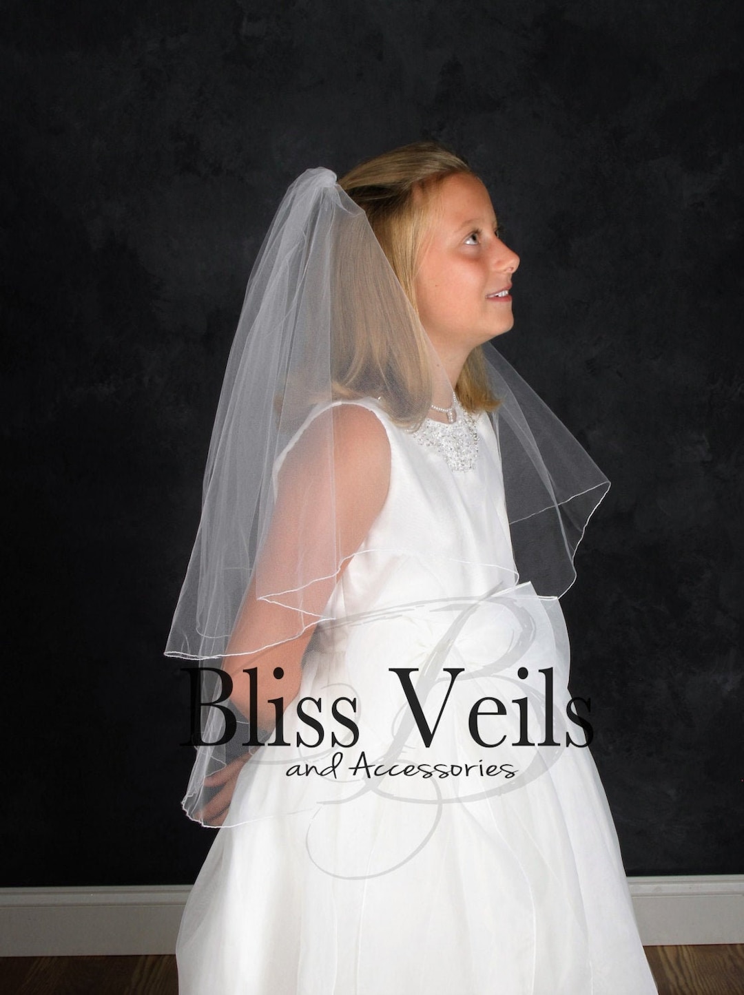 Simple First Communion Veil With Pencil Edge - Fast Shipping! - Etsy