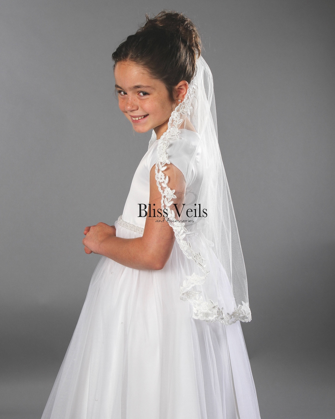 1st Communion Veil With Lace Edge - Fast Shipping! - Etsy