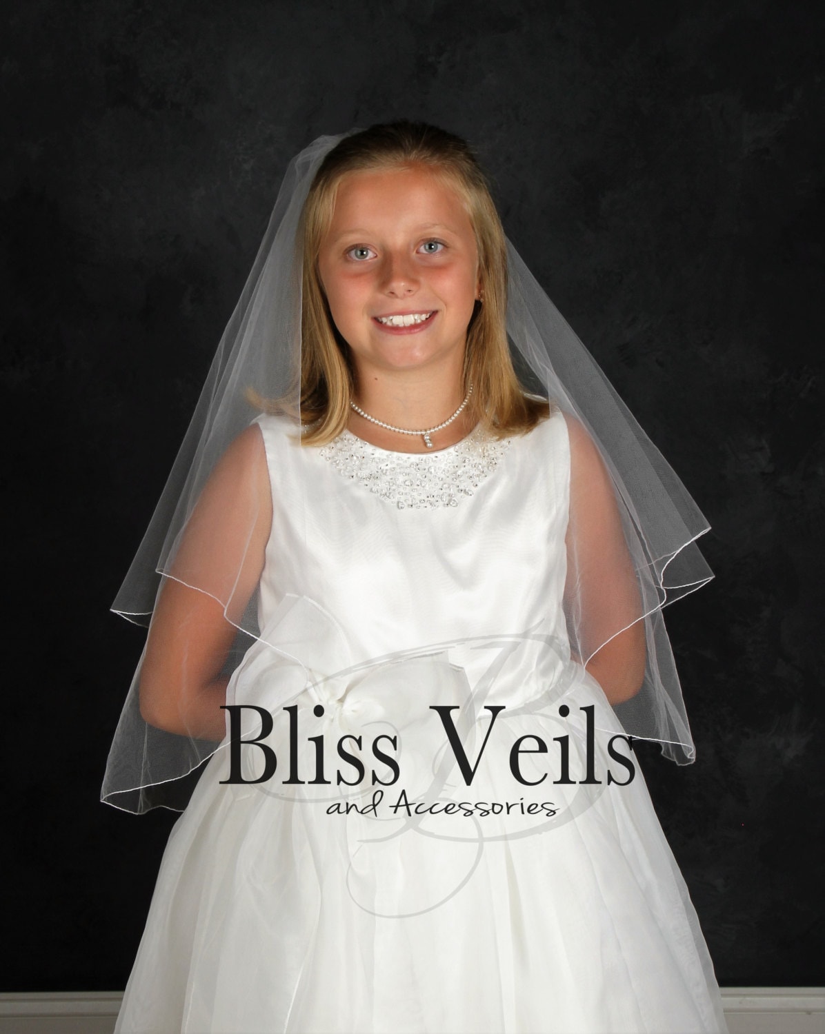 Simple First Communion Veil With Pencil Edge - Fast Shipping! - Etsy