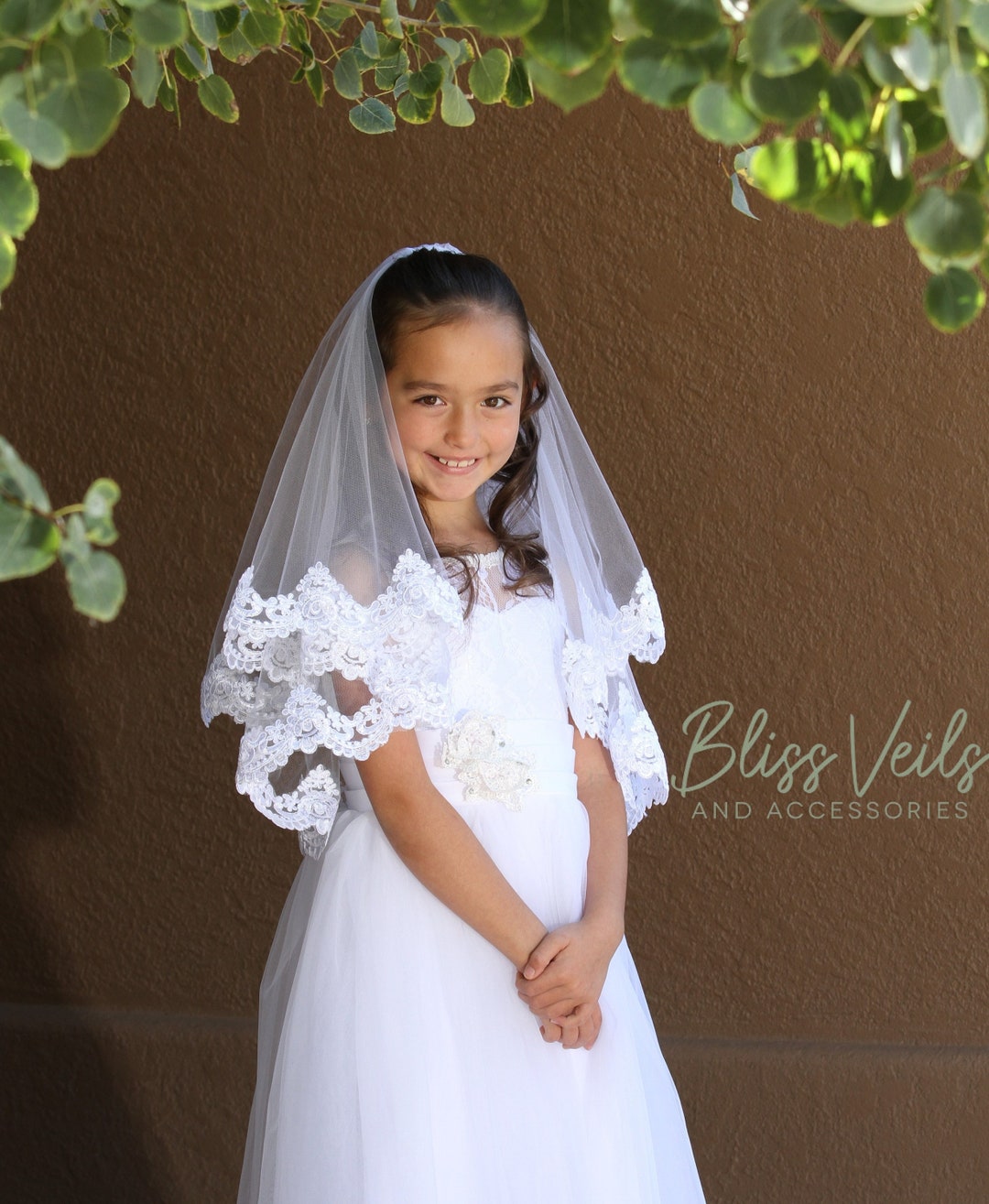 2 Layer First Communion Lace Veil - Fast Shipping! - Etsy