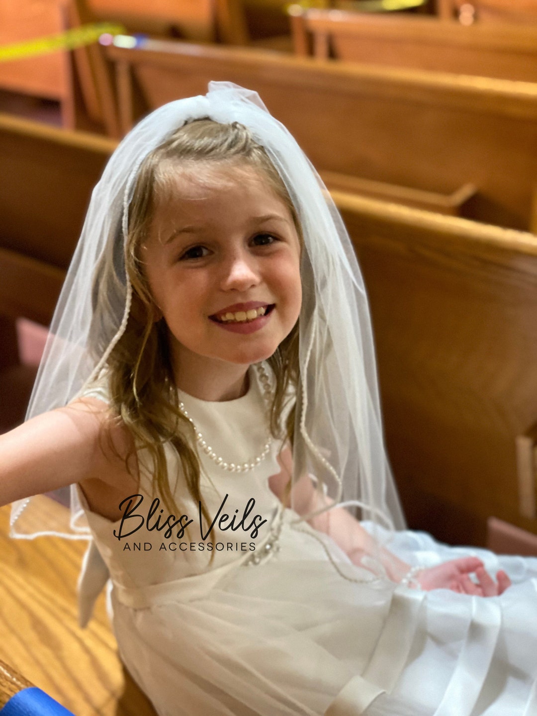 Pearl Edge 1st Communion Veil - Fast Shipping! - Etsy