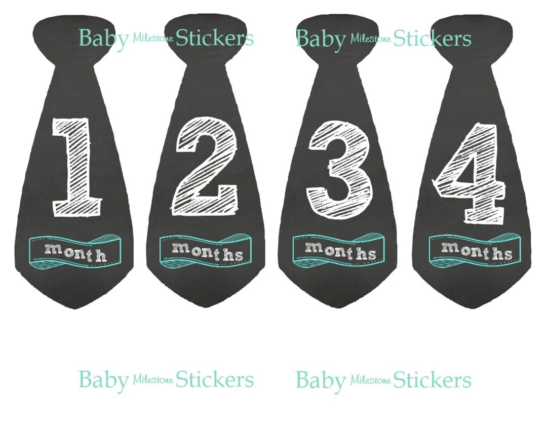Baby Monthly Stickers Baby Boy Ties Milestone Baby Sticker Month ...