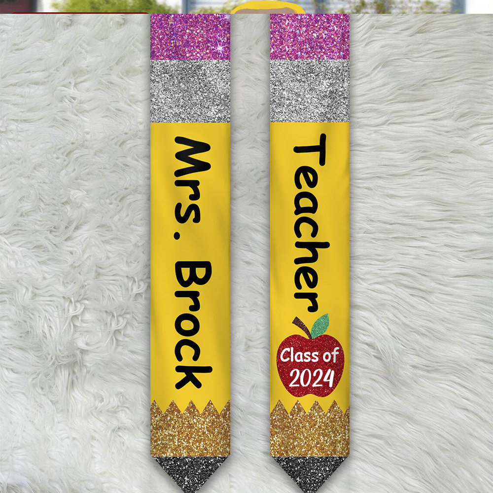 Personalized Teacher Pencil Graduation Stole, Custom Graduate Stoles ...