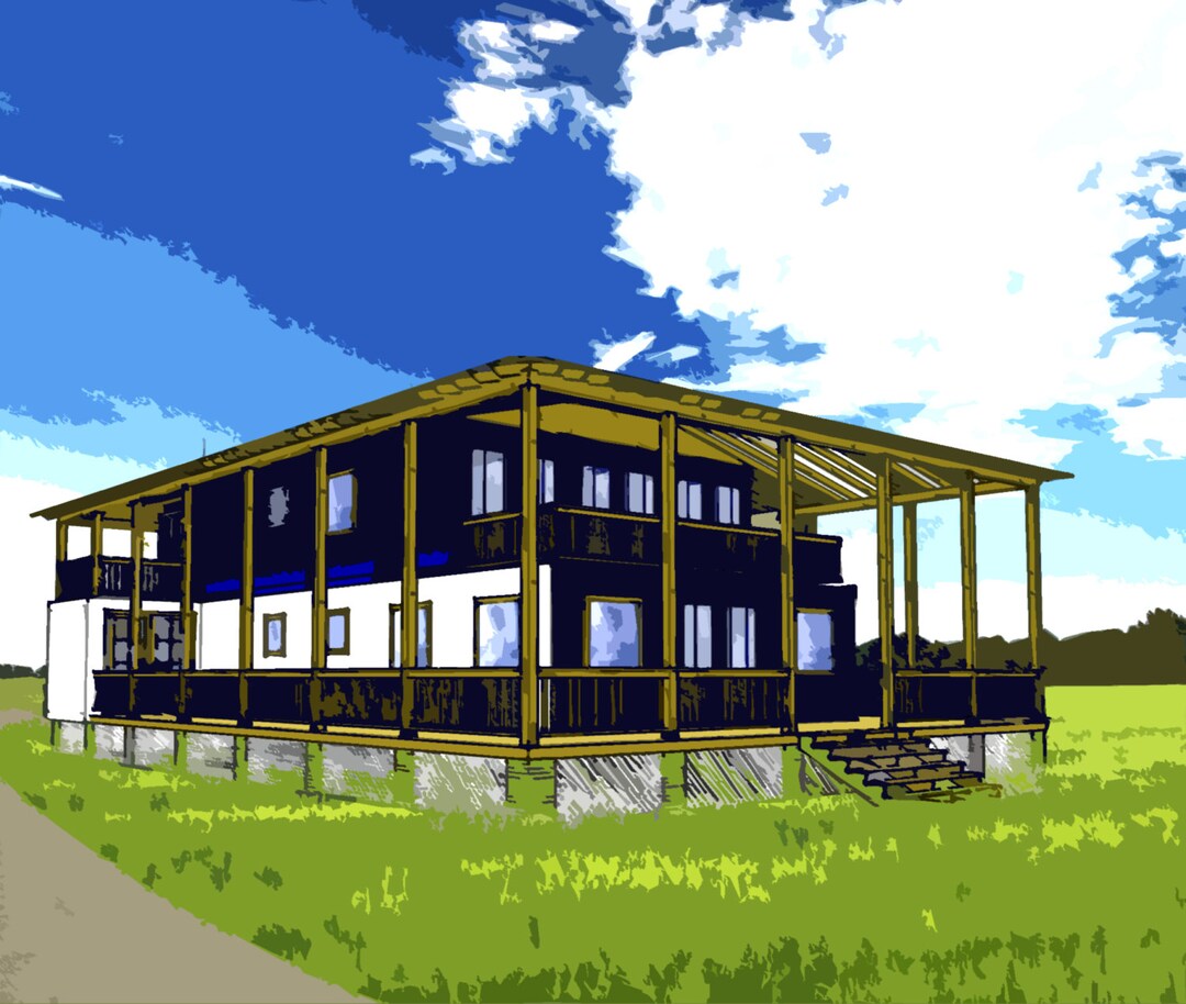 Shipping Container Blueprints 4 Bed 3 Bath - Schematic Design 2240 Sf ...