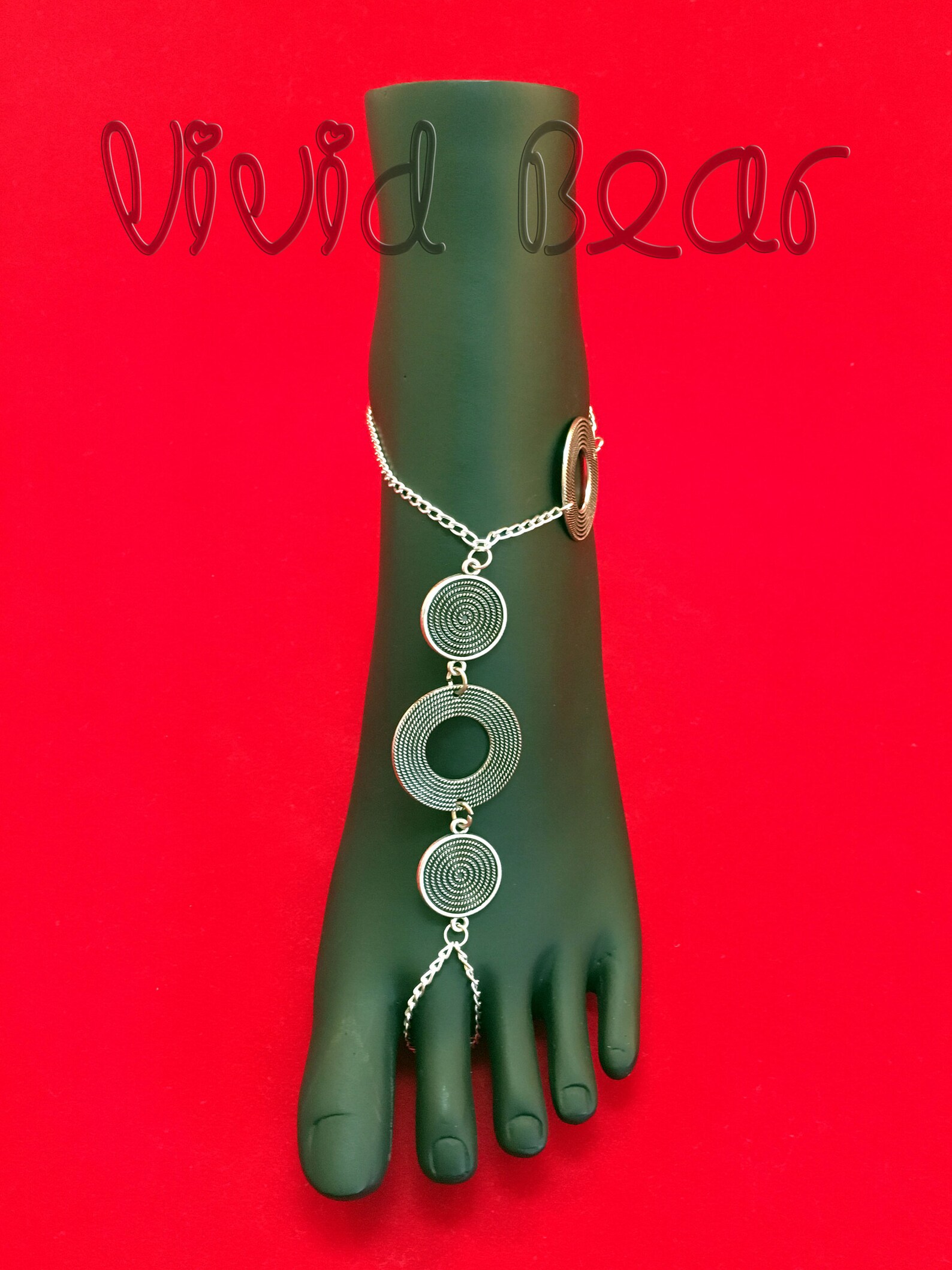 Barefoot Sandals. Silver Chain Foot Jewelry. Round Charms. - Etsy