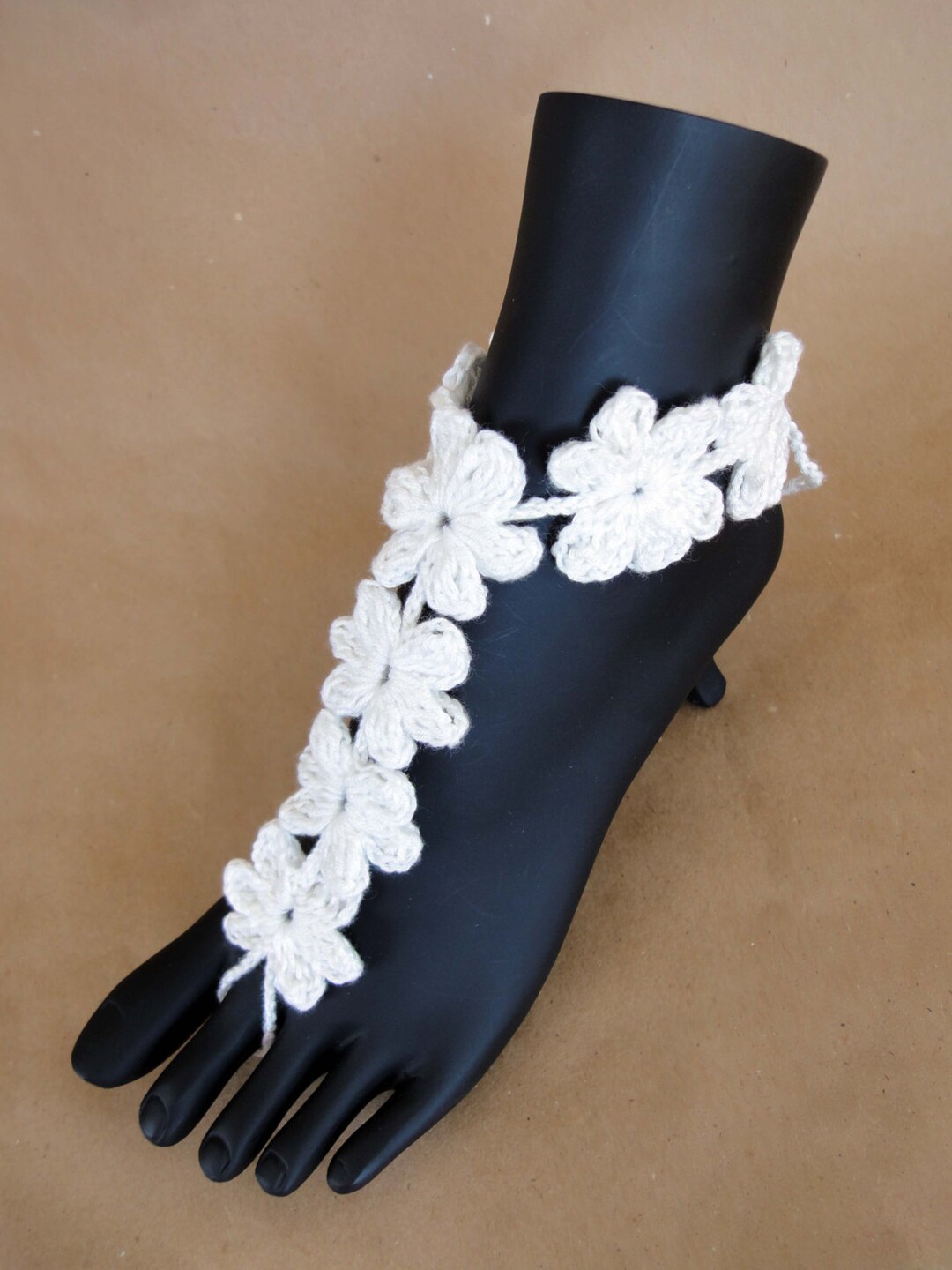 Flowers Barefoot Sandals. 23 Colors. Flowers Chain. Crochet Foot ...