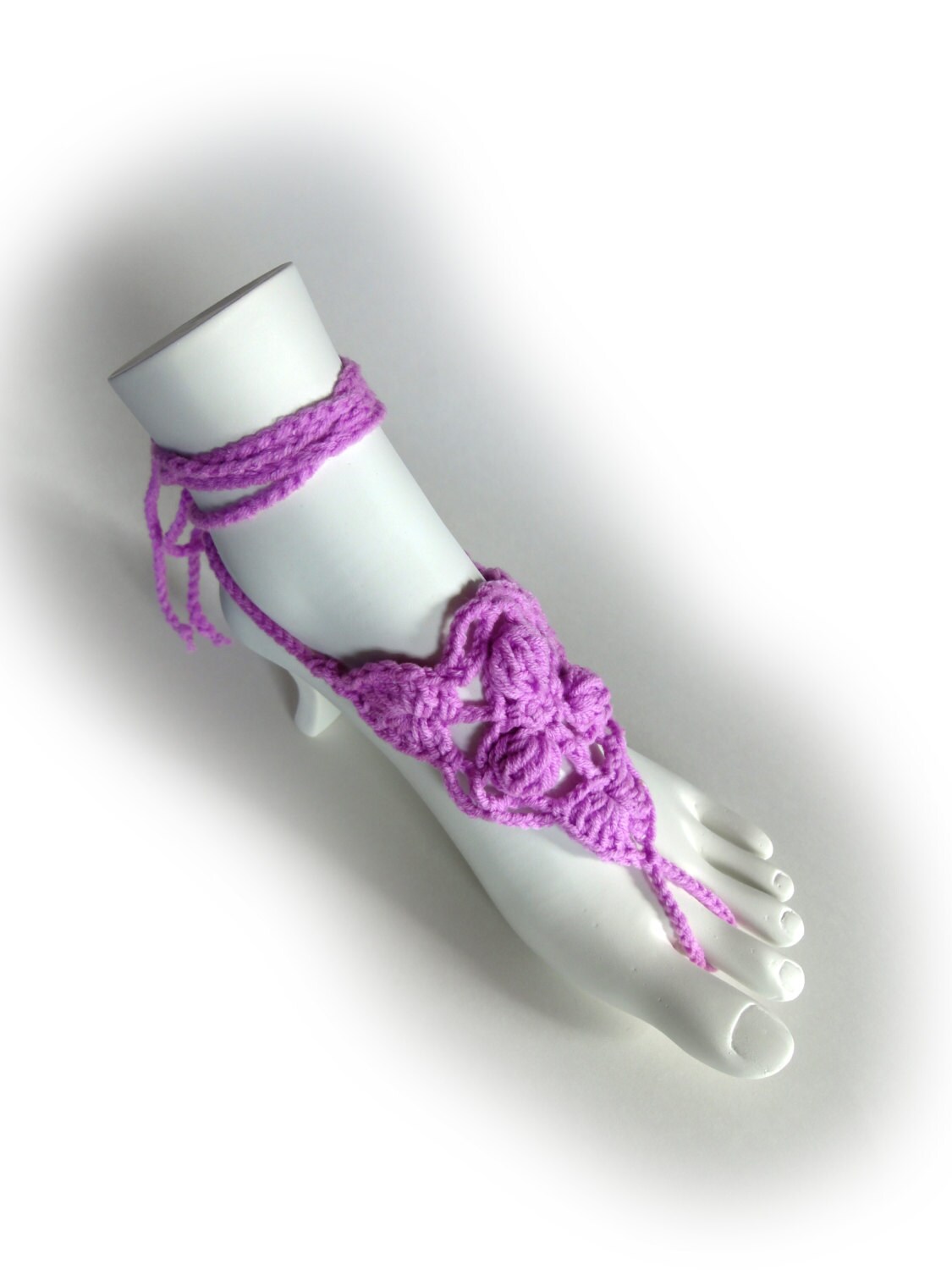 SALE Ready to ship Lace Foot Jewelry. Purple Crochet Barefoot | Etsy