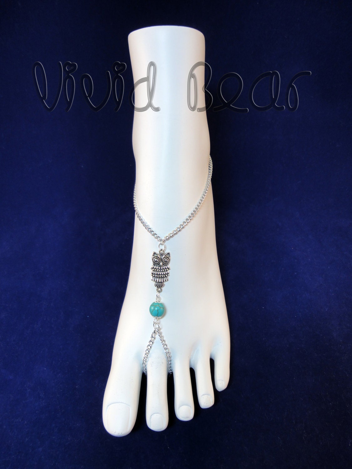 Chain Bead Barefoot Sandals. Silver Chain Foot Jewelry. Owl - Etsy