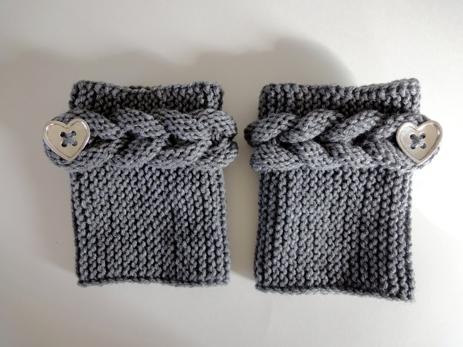 Knitted Cable Boot Cuffs. Braids With Buttons. 44 Different Colors. Leg ...