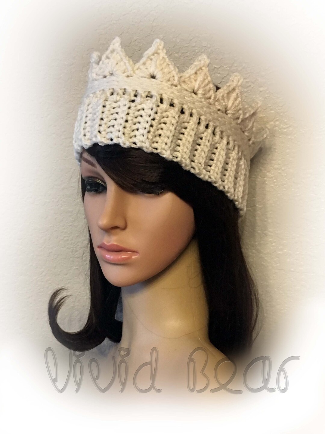 Crown Crochet Headband. Ivory or 44 Different Colors. Ear Warmer Head ...