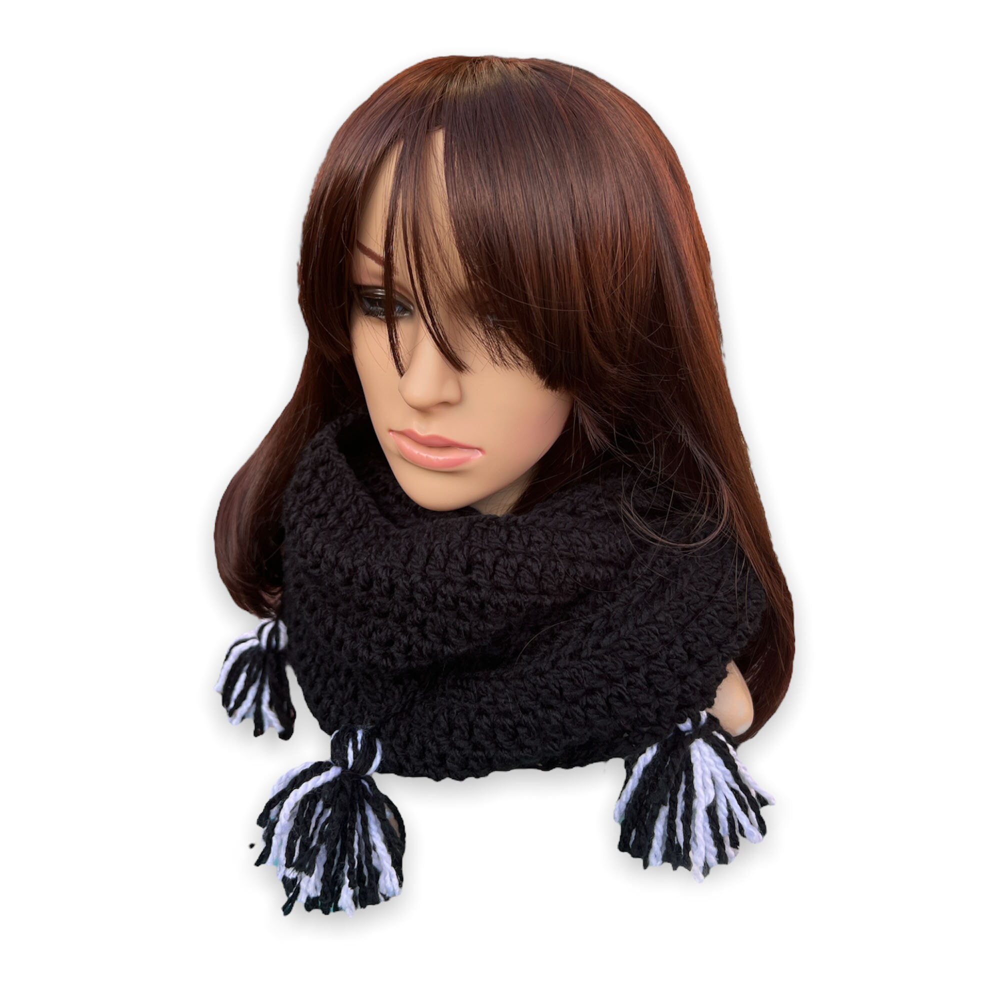 Handmade Wednesday Addams Inspired Snood Enid Crochet Snood. Black or ...