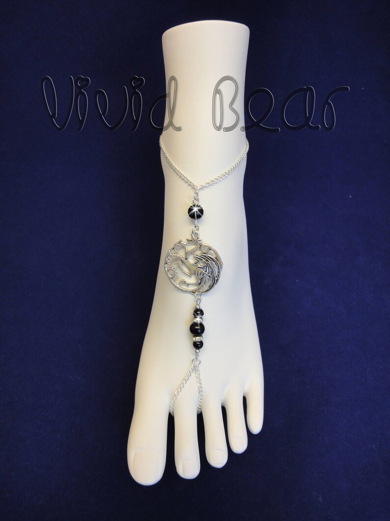 Dragon Barefoot Sandals. Silver Chain Foot Jewelry. Targaryen | Etsy