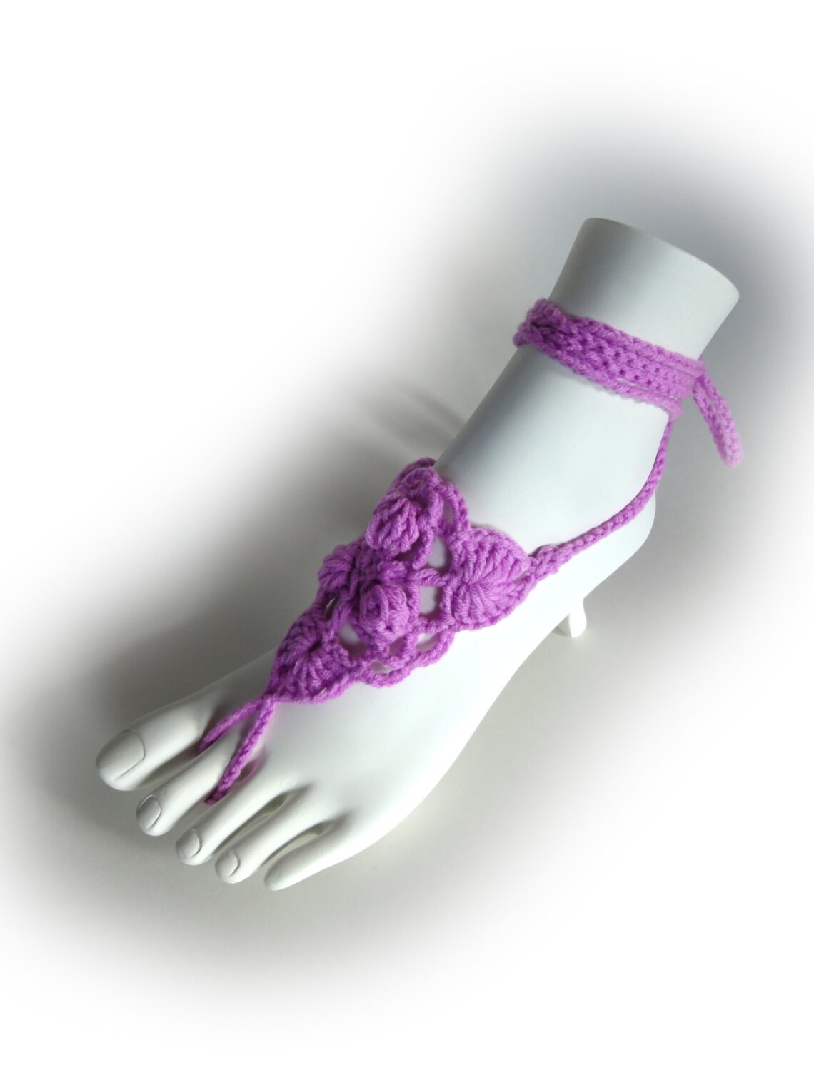 SALE Ready to ship Lace Foot Jewelry. Purple Crochet Barefoot | Etsy