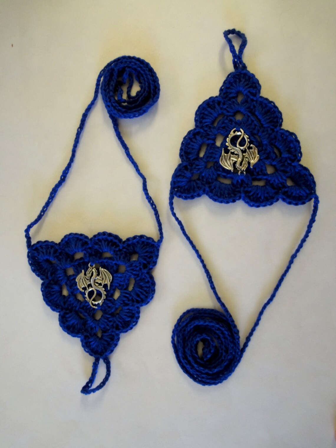 Dragon Barefoot Sandals. Blue Crochet Foot Jewelry. Silver | Etsy