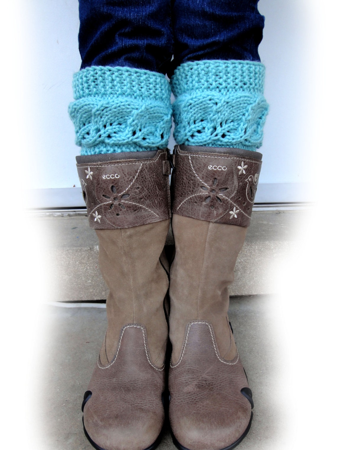Hand Knitted Boot Cuffs With Leaves. Different Colors. Leg - Etsy