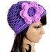 Crochet Net Hat. Purple or 23 Colors. Adjustable With a Drawstring. Big ...
