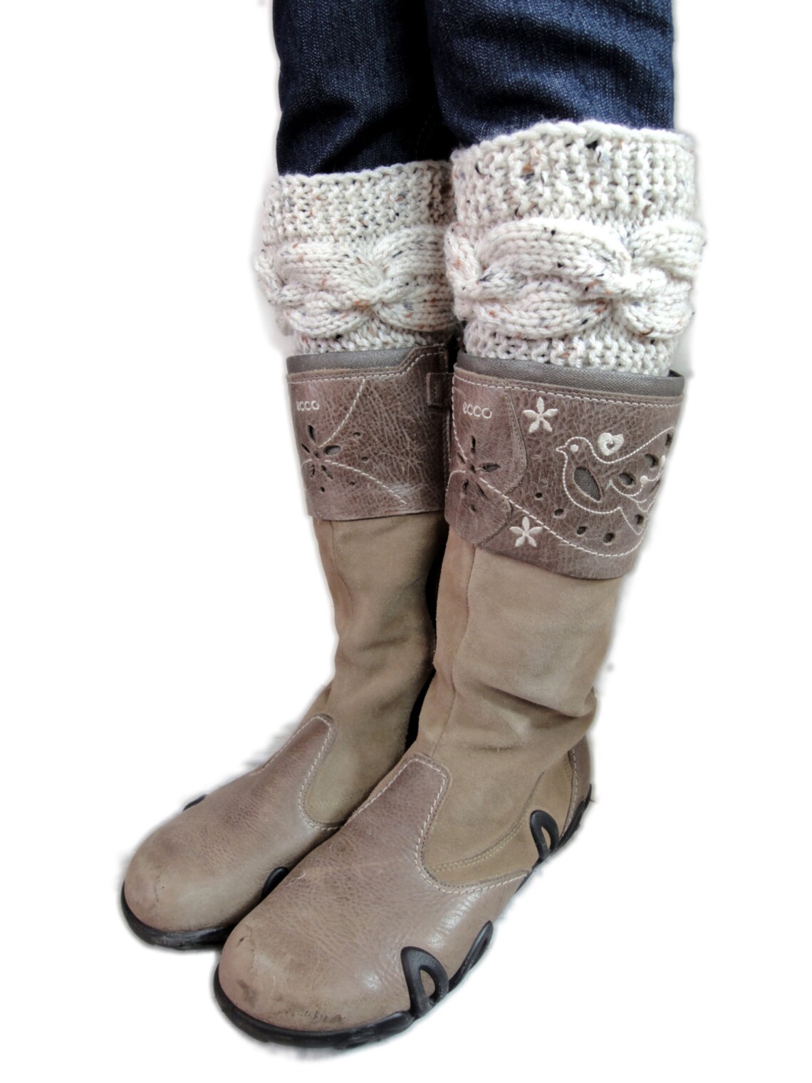 Knitted Cable Boot Cuffs. Knit Oatmeal Chains. 44 Different Colors. Leg ...