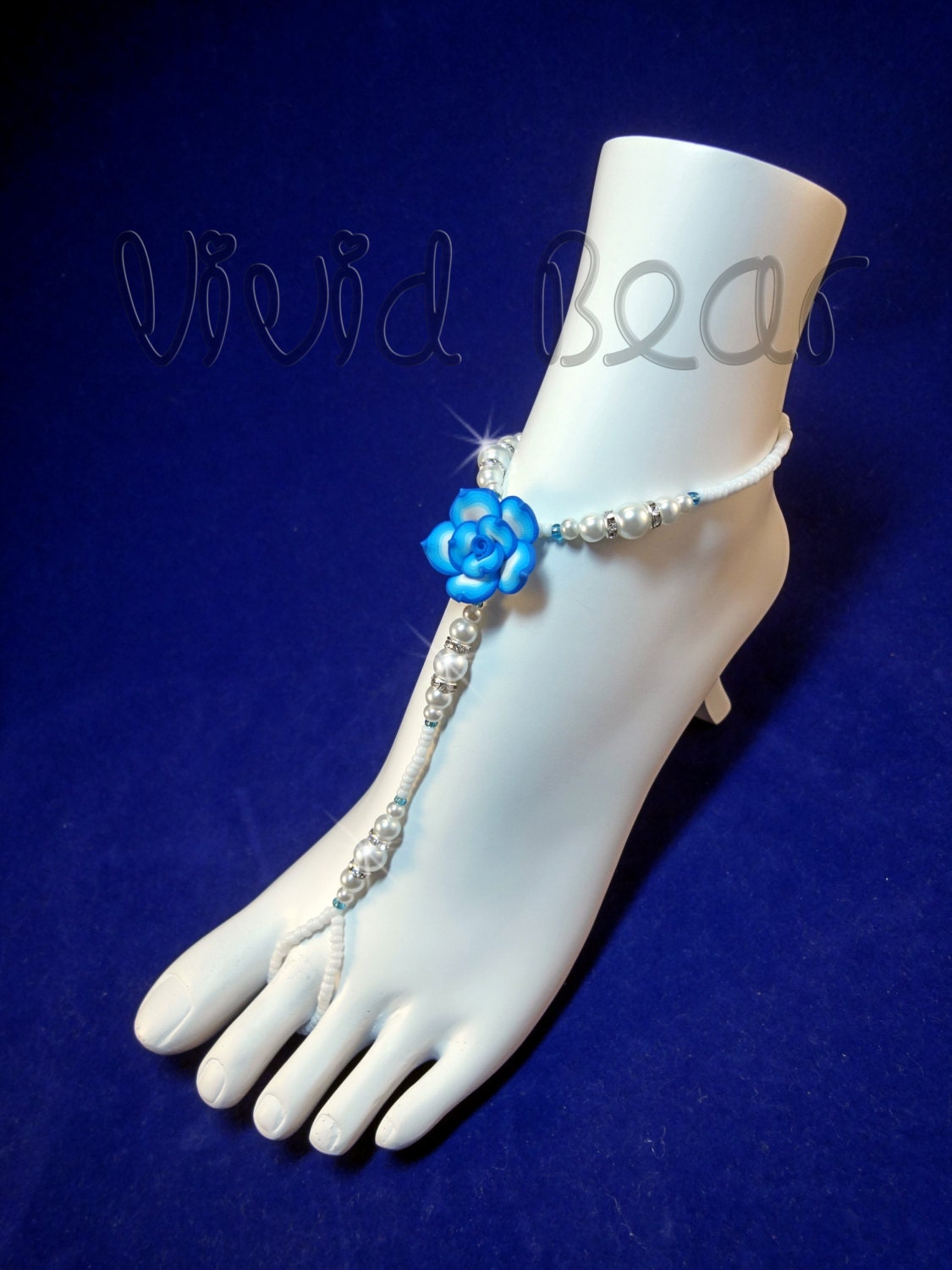 Wedding Beaded Barefoot Sandals. Foot Jewelry. Anklets. White - Etsy