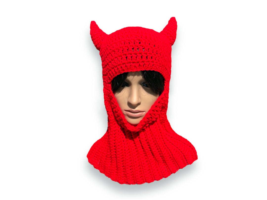 Convertible Crochet Balaclava With Horns. A Lot of Different Colors ...