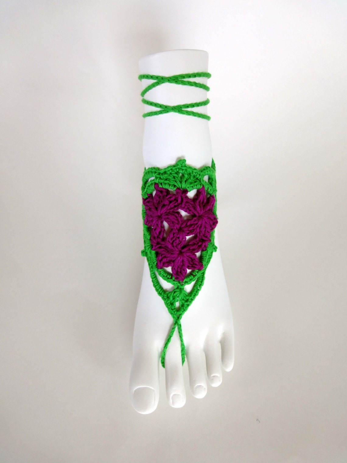 SALE Ready to ship Flower Barefoot Sandals. Crochet Foot | Etsy