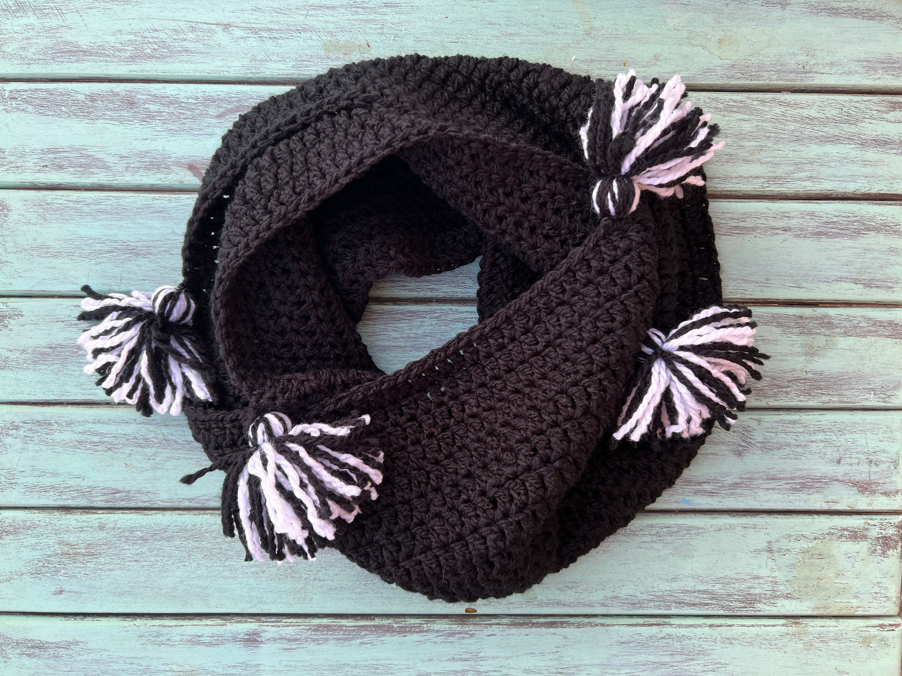 Handmade Wednesday Addams Inspired Snood Enid Crochet Snood. Black or ...