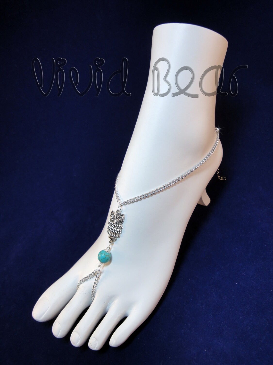 Chain Bead Barefoot Sandals. Silver Chain Foot Jewelry. Owl - Etsy