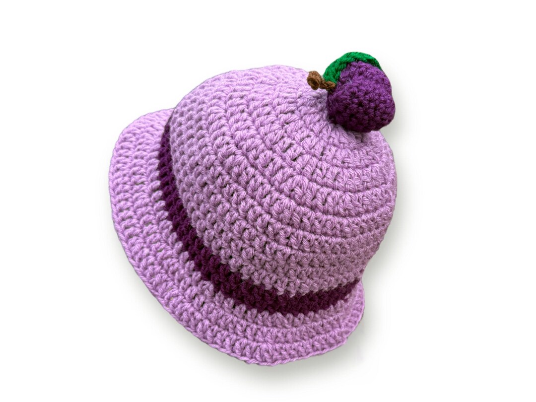 Plum Pudding Crochet Bucket Hat With Plum. Halloween Costume. Christmas ...