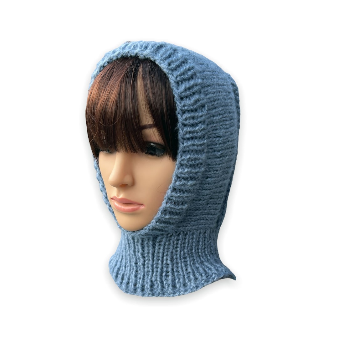 Hand Knit Balaklava. Misty Blue or Many Different Colors. Women's ...