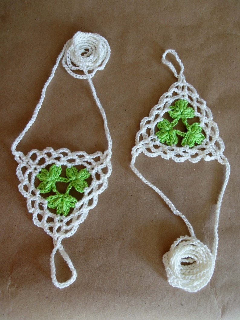 Clover Leaves Barefoot Sandals. 28 Colors. Crochet Foot Jewelry. Bridal ...