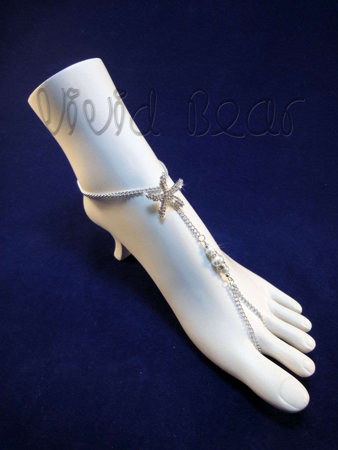 Starfish Barefoot Sandals. Silver Foot Jewelry. Rhinestone - Etsy