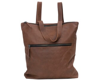 Black leather backpackBlack shoulder bagBig black leather | Etsy