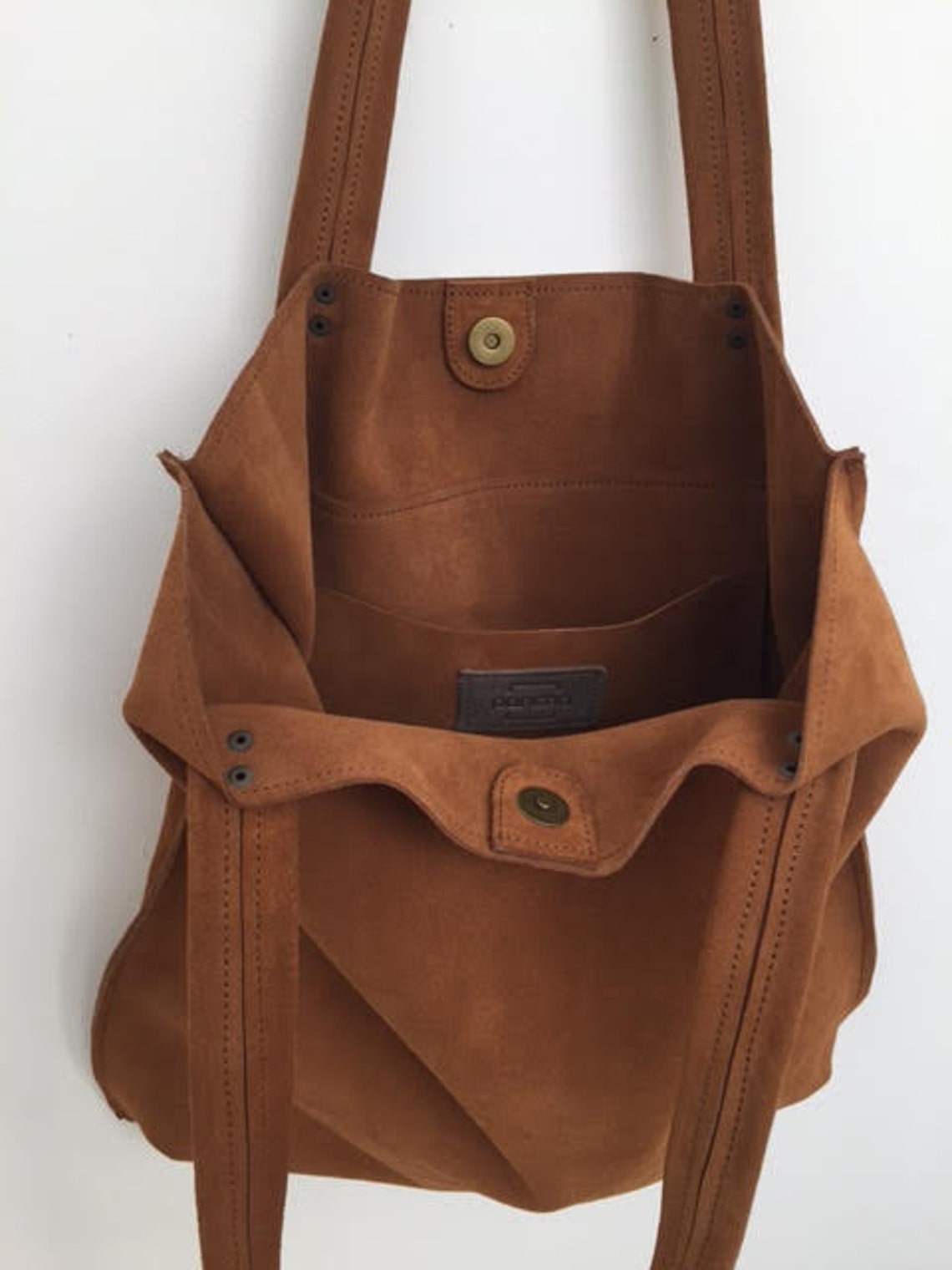 Brown Suede Tote Bag,brown Leather Bag,brown Handbag,suede Bag,brown ...