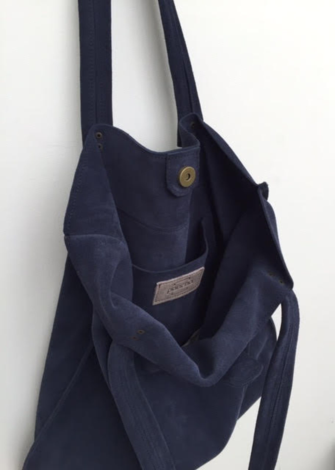 Blue Suede Bag,navy Tote Bag,blue Suede Tote Bag,blue Leather Bag,blue ...