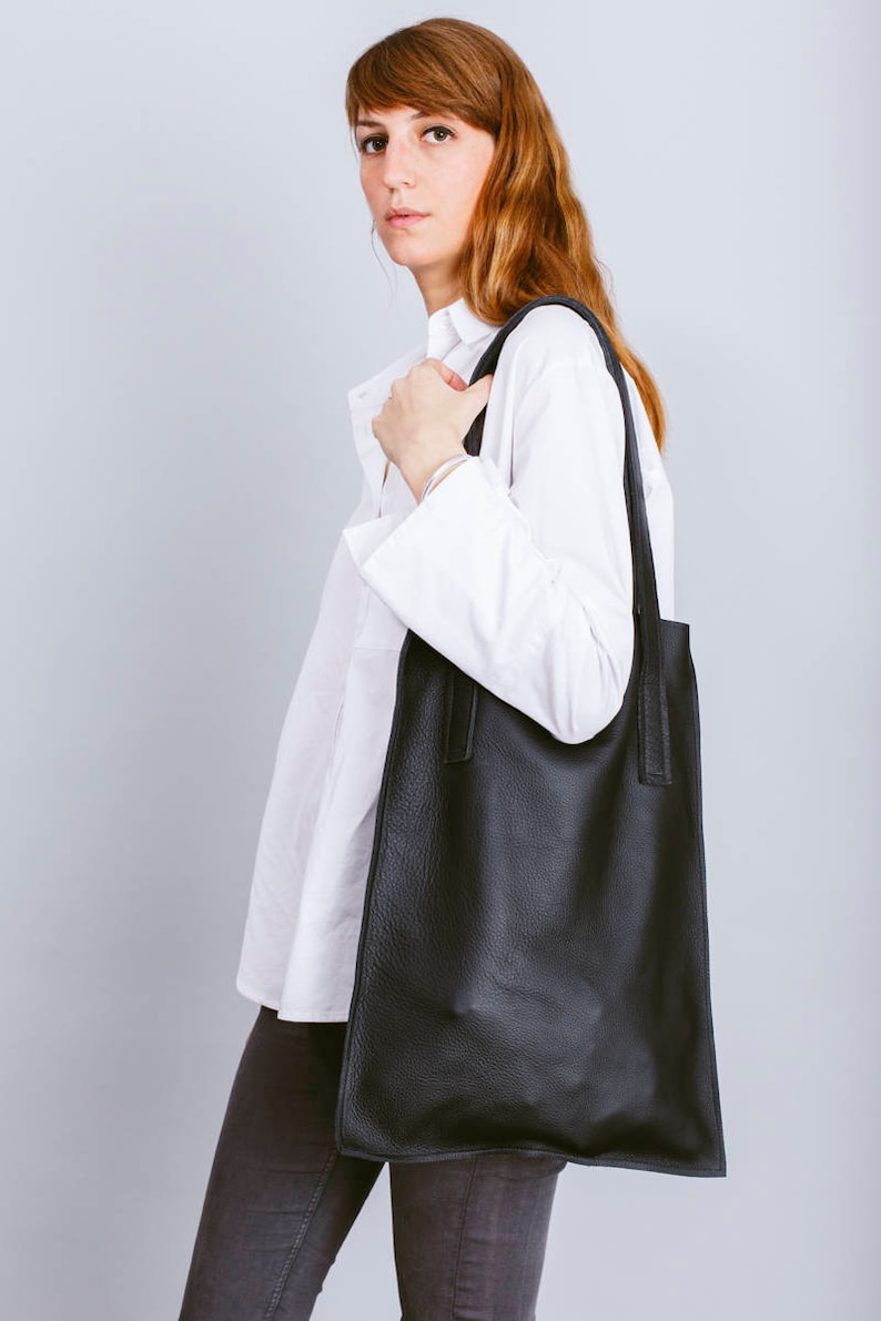 Black Leather Bag,black Leather Tote Bag,black Women Bag,black ...