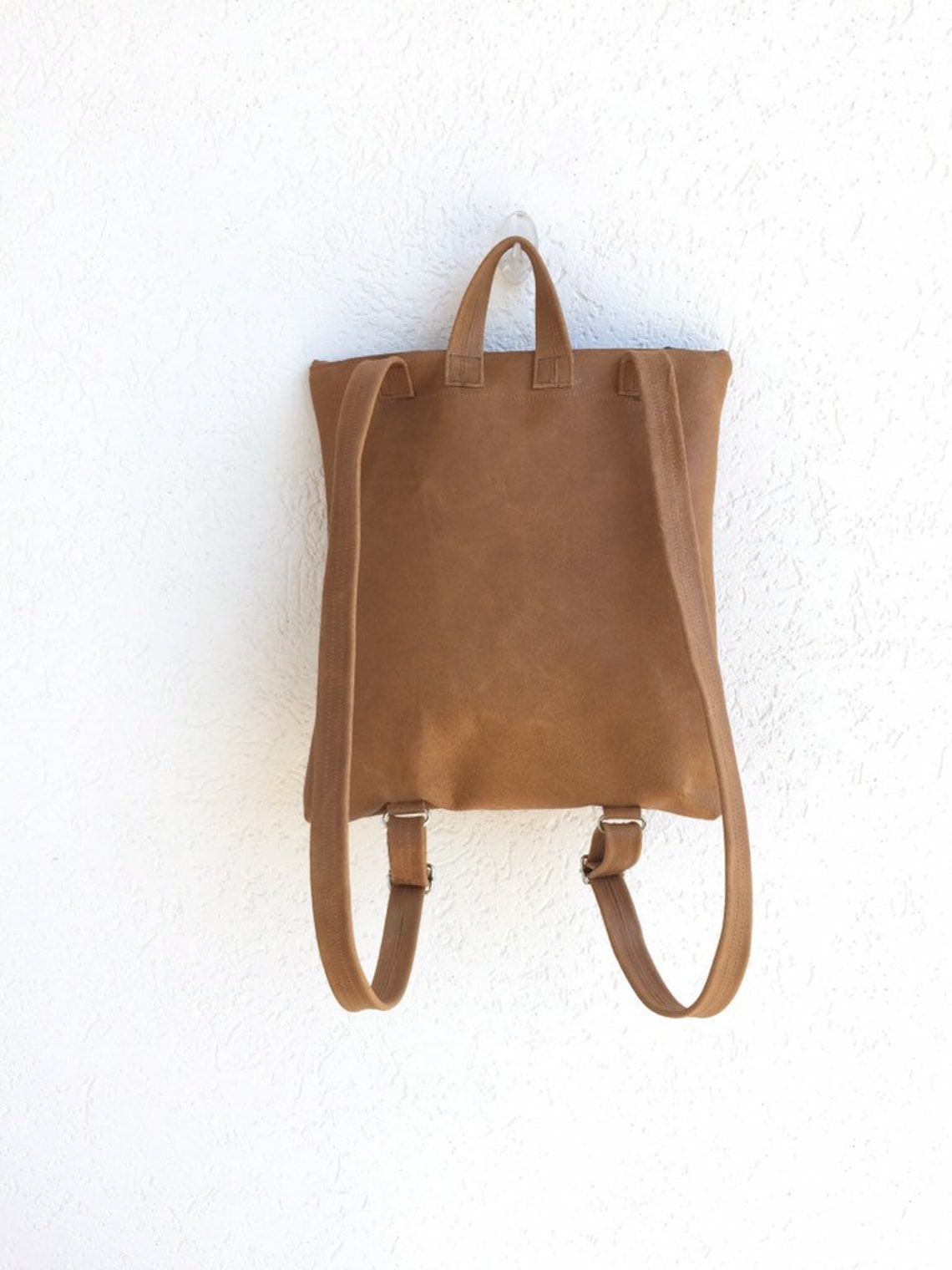 Brown Leather Backpack, Brown Zipper Backpack, Medium Brown Leather ...