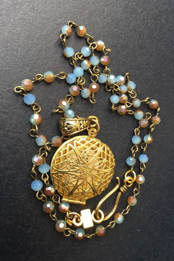 Nade Ali/ Ayatul Kursi Gold Filigree Locket/ Crystal Necklace | Etsy