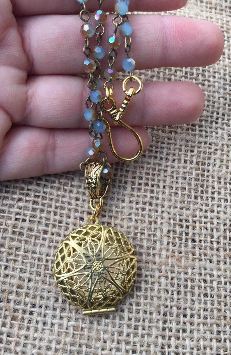 Nade Ali/ Ayatul Kursi Gold Filigree Locket/ Crystal Necklace | Etsy