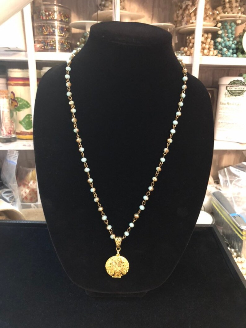 Nade Ali/ Ayatul Kursi Gold Filigree Locket/ Crystal Necklace | Etsy