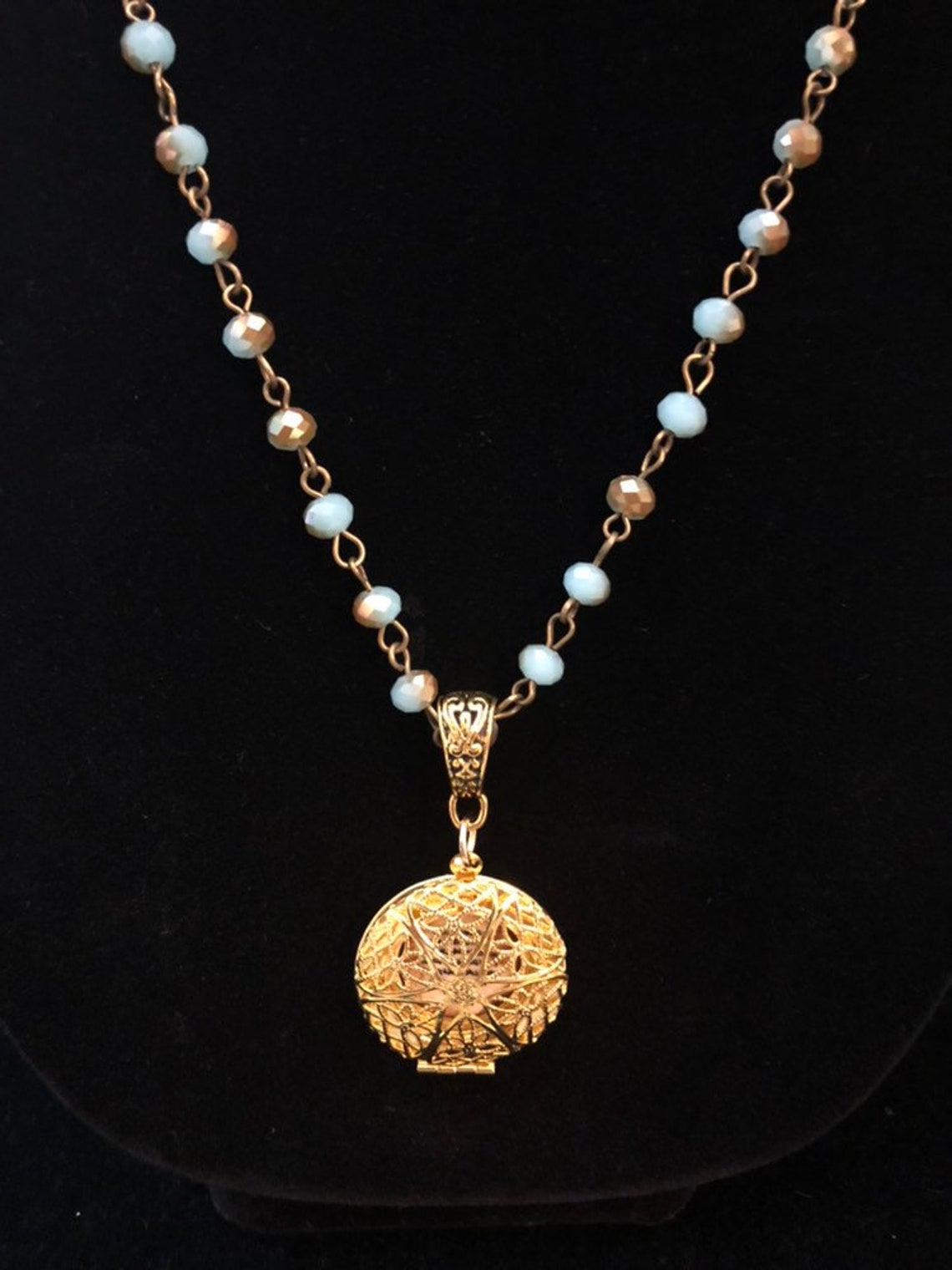 Nade Ali/ Ayatul Kursi Gold Filigree Locket/ Crystal Necklace | Etsy