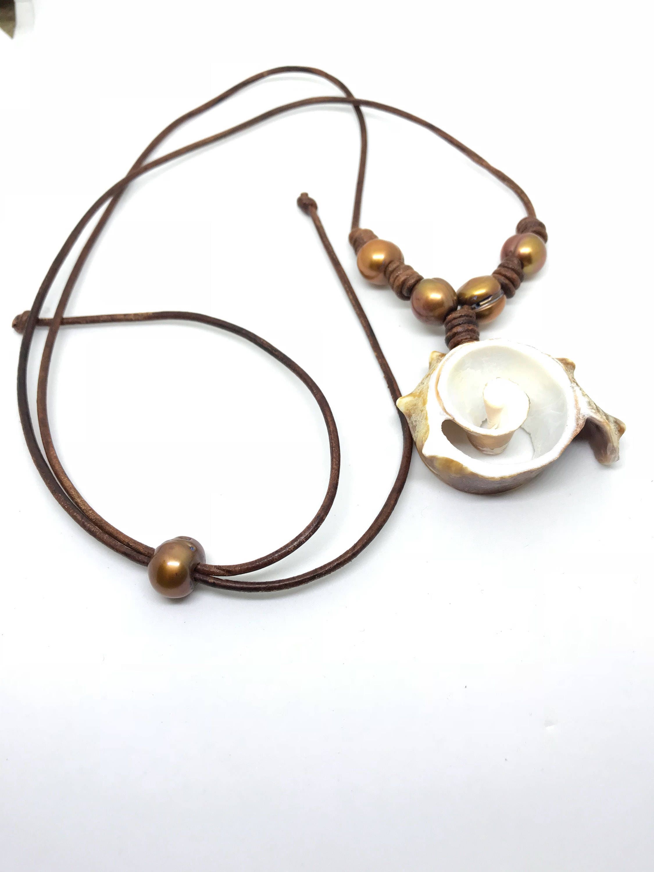 Seashell Beach Pearl Necklace, Seashell Necklace, Beach Jewelry - Etsy