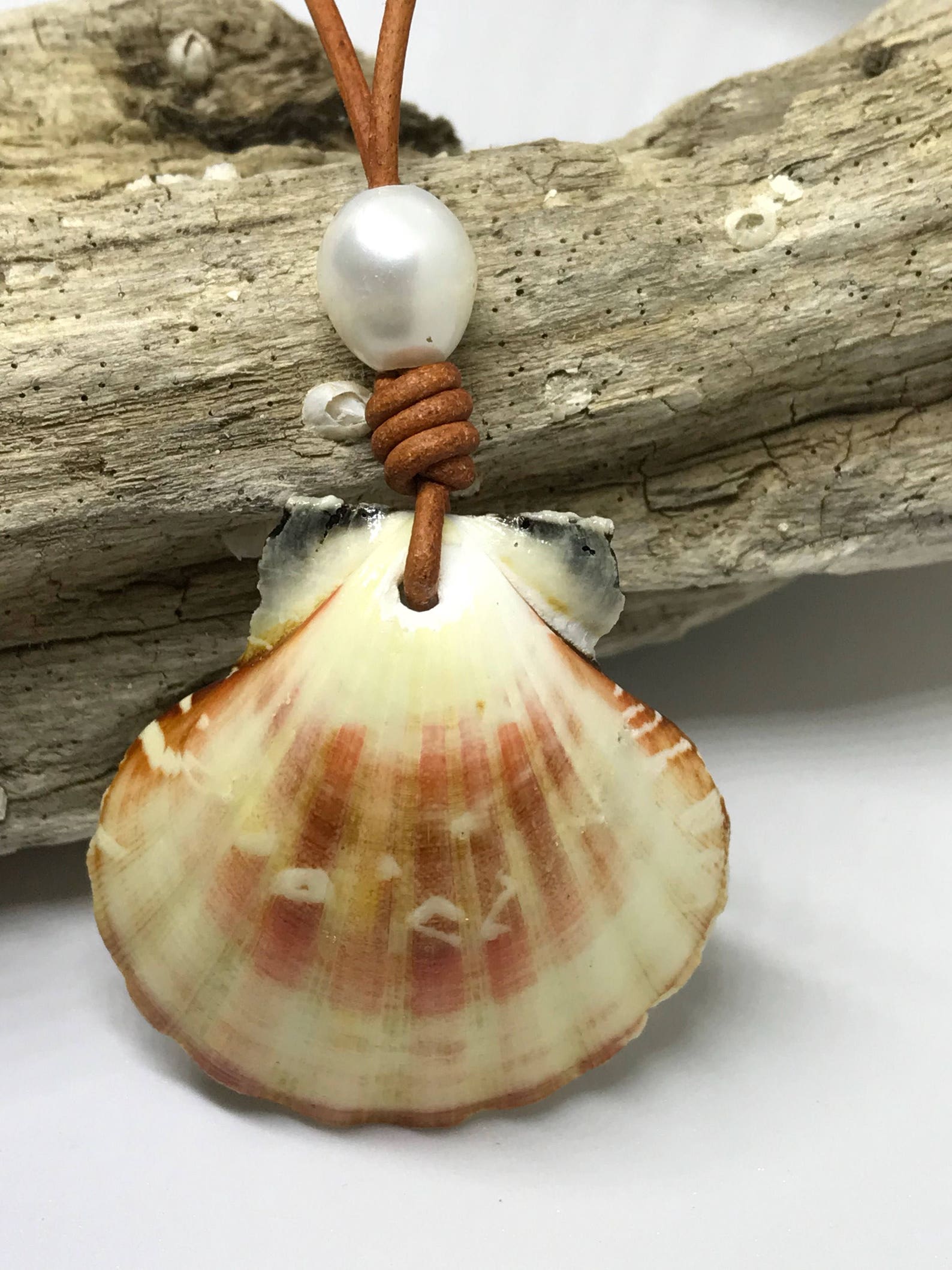 Seashell Pearl Beach Necklace Shell Jewery Statement - Etsy