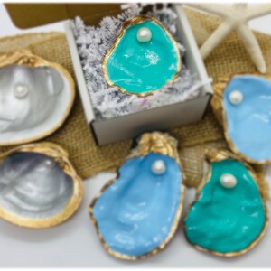 Hand Painted Seashell Trinket Dish With Fresh Water Pearls - Etsy